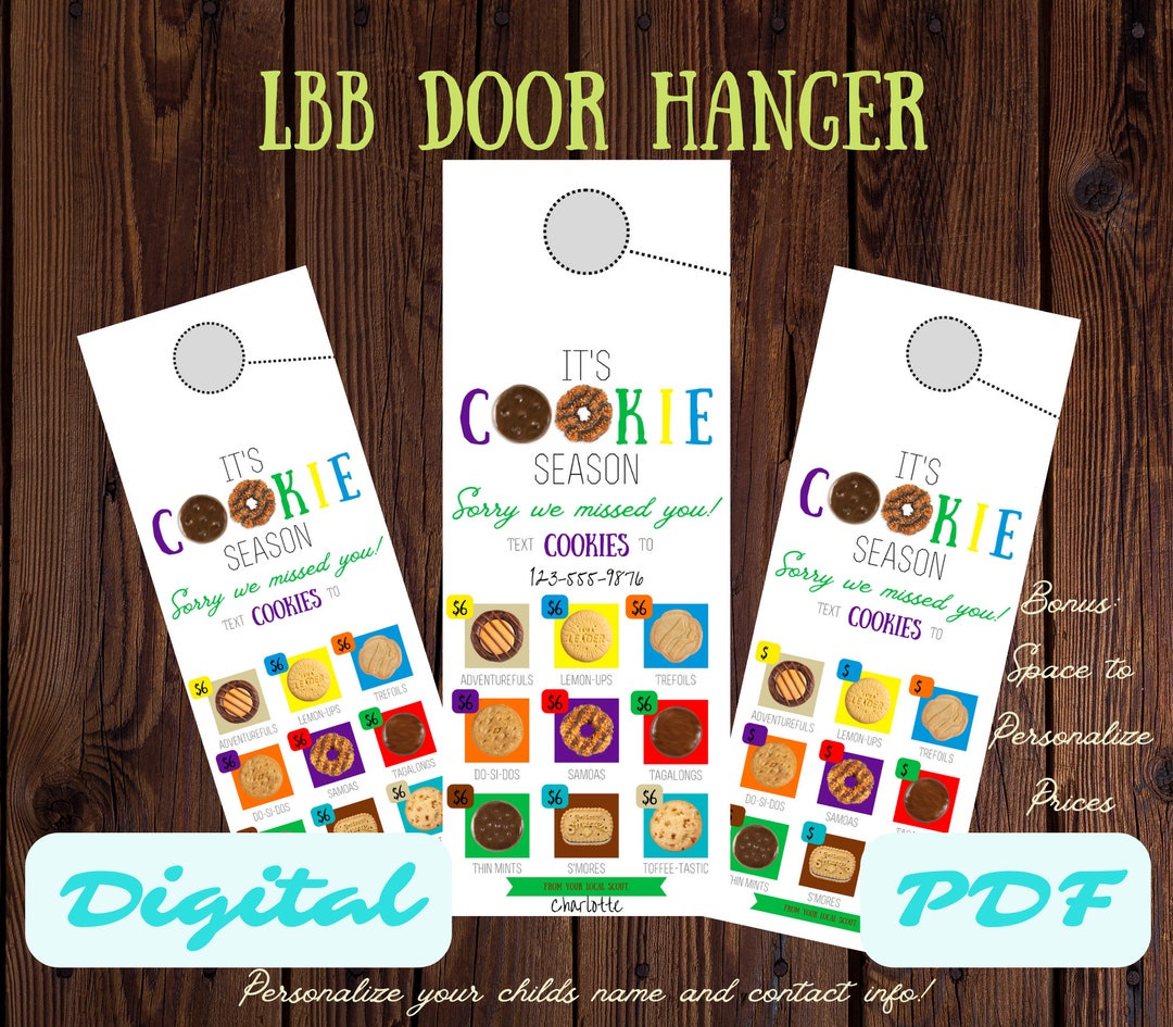 LBB COOKIE 2024 Girl Scout Door Hanger, Printable Menu Order Form ...