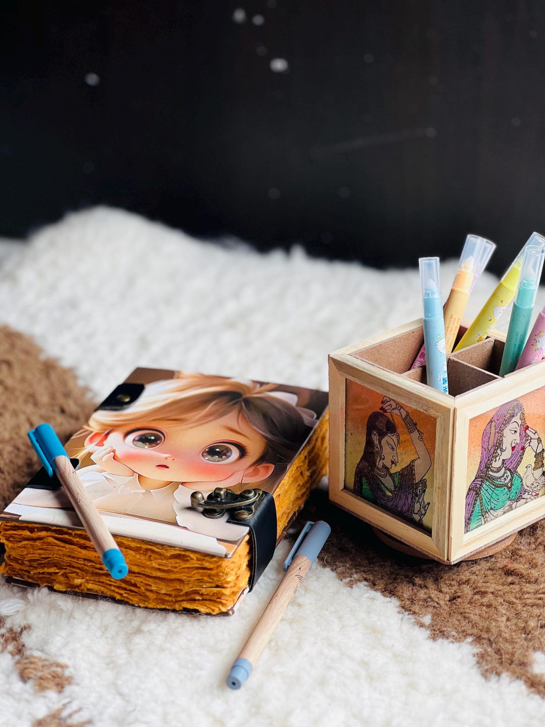 Anime Girl Journal | Cute Portrait Diary | Ghibli Art Hardcover Lined ...