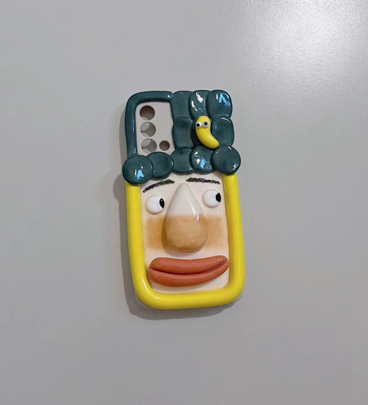 Big Face Ugly Cartoon Character Custom Ultralight Clay Fun Phone Case ...