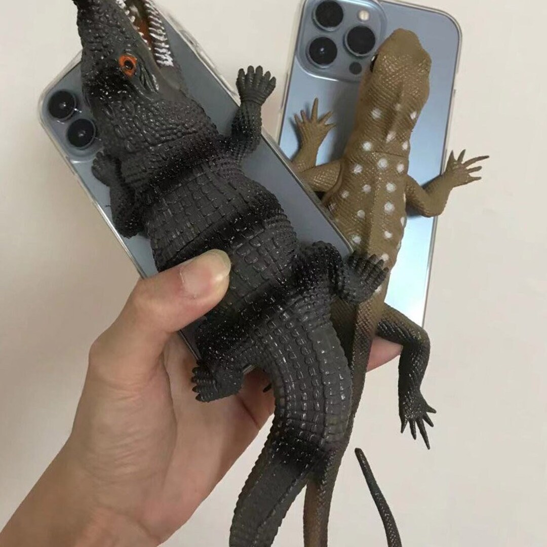 Creative Simulation Soft Pinch Crocodile Lizard Phone Case iPhone 14 13 ...