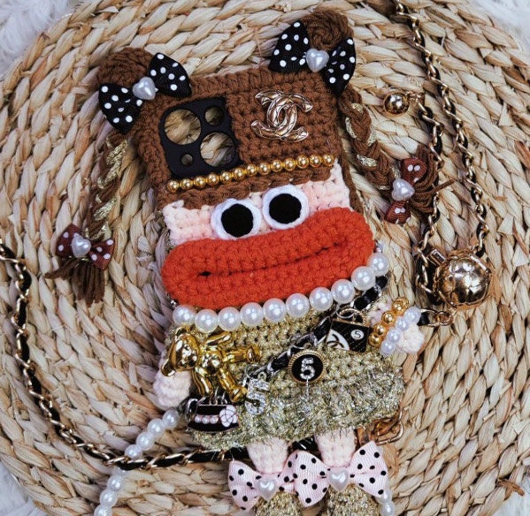 Fragrant Belt Chain Handmade Knitted Wool Phone Case Cute Ugly Cute Big ...