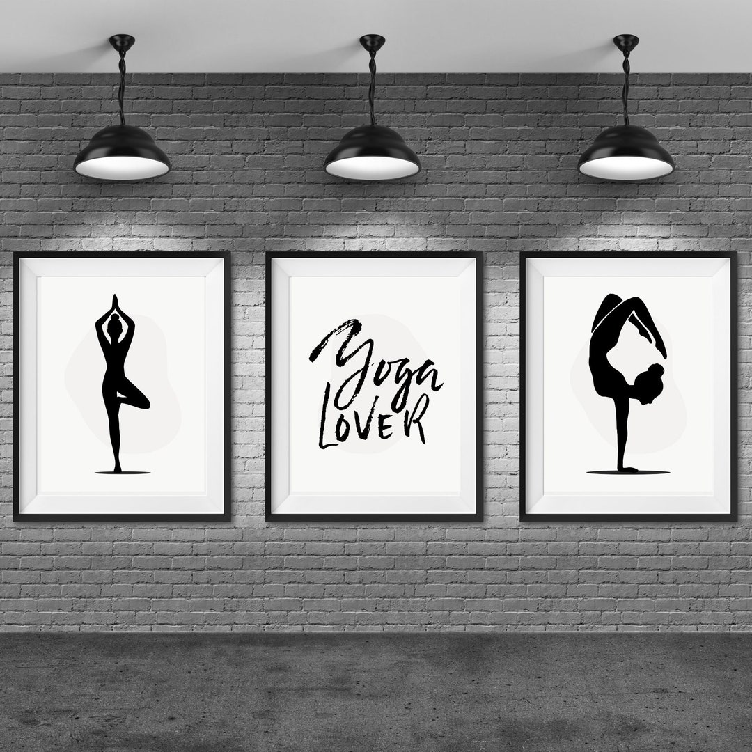 Yoga Wall Art Printable Set of 7 Plus BONUS 3 Wall Prints Yoga Poses ...