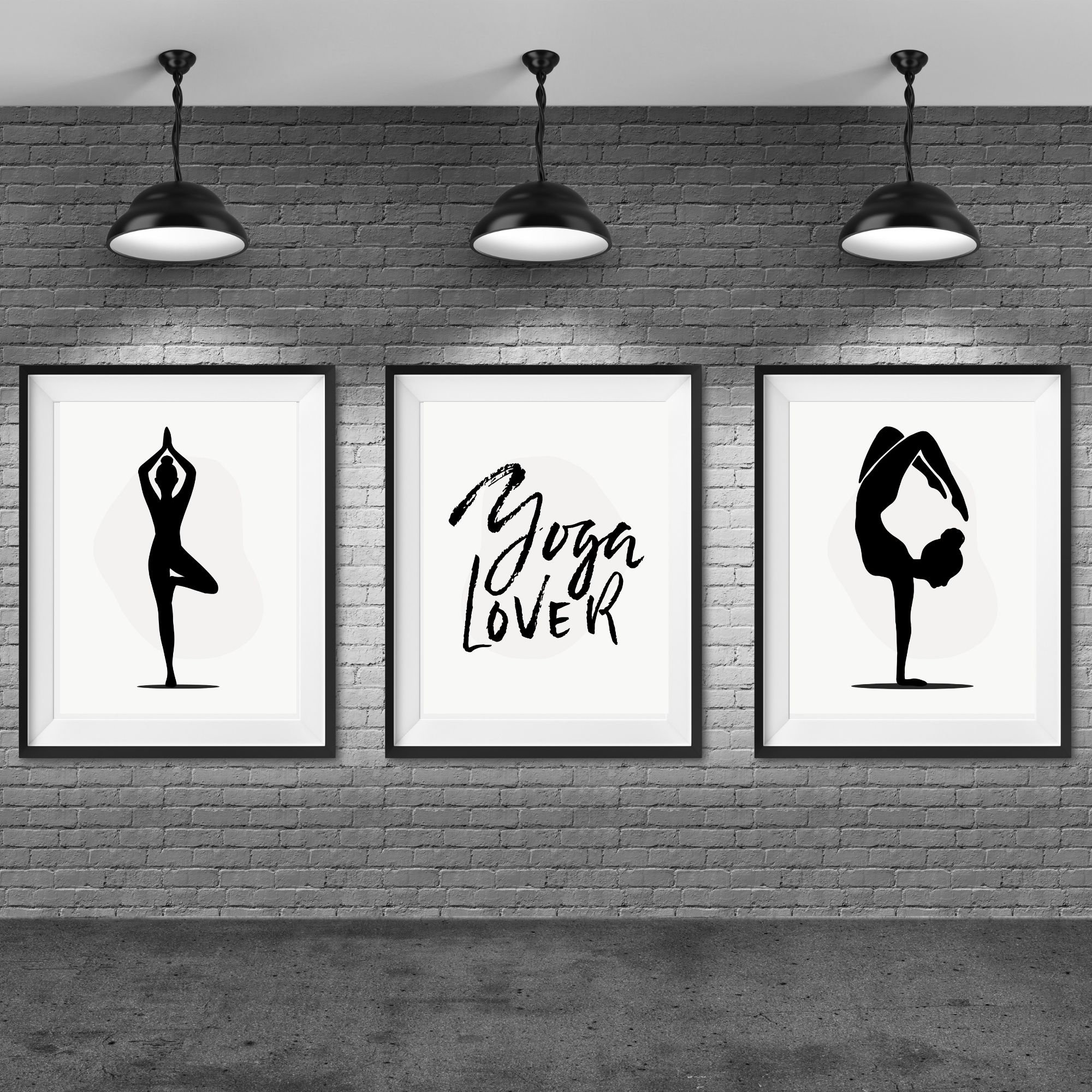 Yoga Wall Art Printable Set of 7 Plus BONUS 3 Wall Prints Yoga Poses ...
