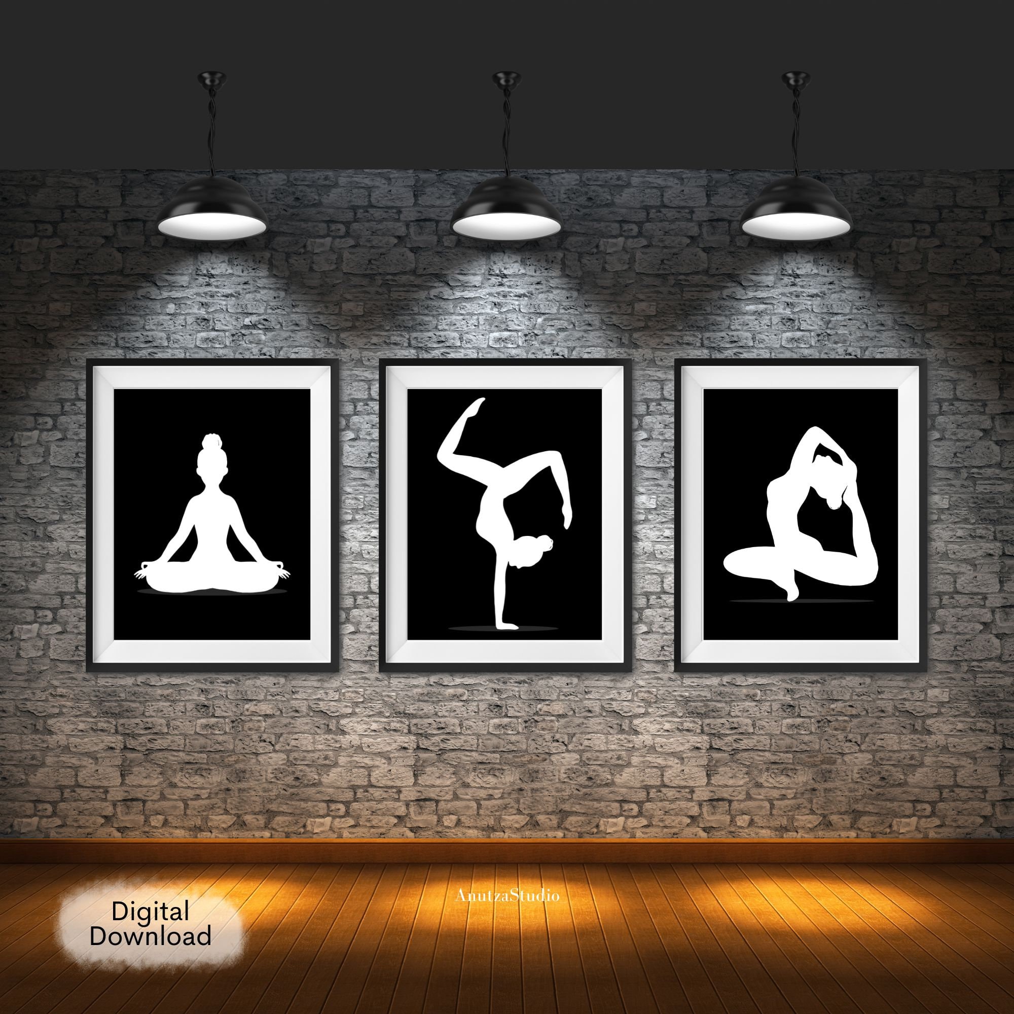 Black and White Yoga Positions Printable Wall Art Yoga Poses Gift Ideas ...