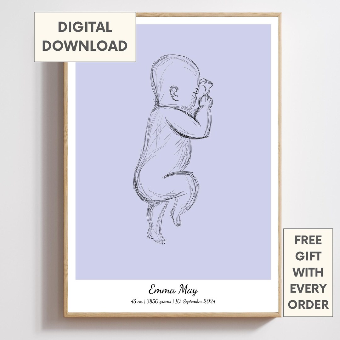 Printable Custom Birth Poster | Custom Newborn Birth Poster | Gifted ...