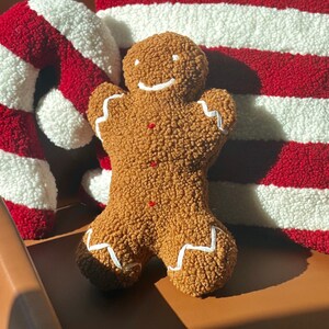 Gingerbread Man Teddy Pillow, Gingerbread Man Pillow, Faux Fur ...