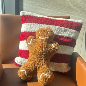 Gingerbread Man Teddy Pillow, Gingerbread Man Pillow, Faux Fur ...