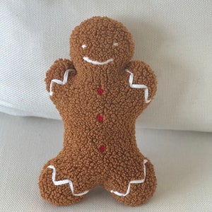 Gingerbread Man Teddy Pillow, Gingerbread Man Pillow, Faux Fur ...