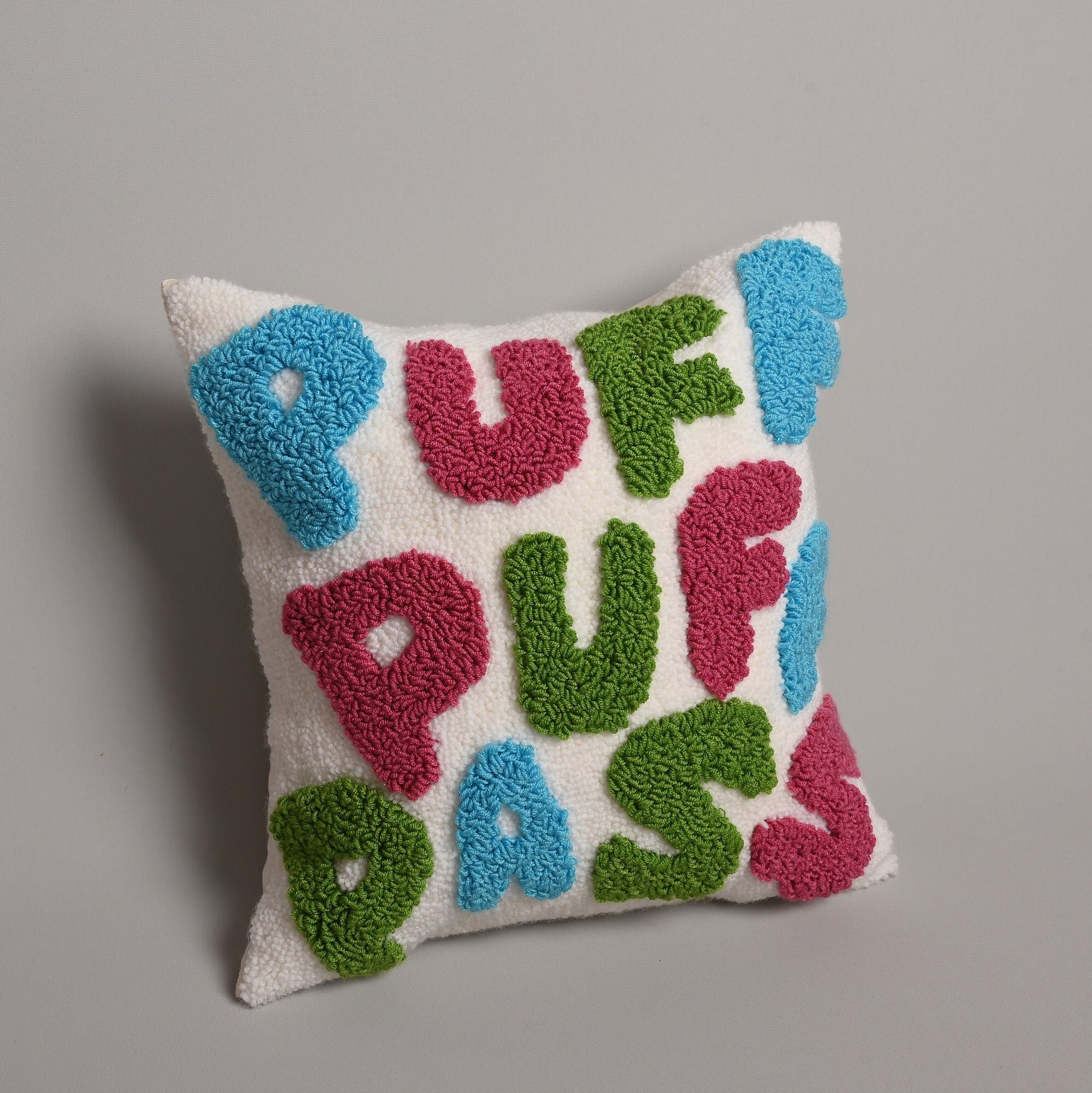 Puff Puff Pass Punch Needle Pillow, Throw Pillow, Decorative Sofa ...