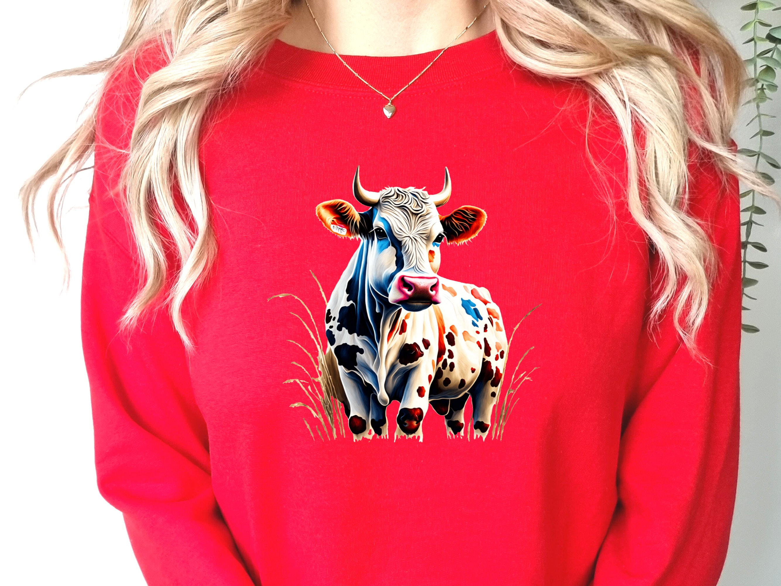 Cow Sweatshirt Cow Shirt Cow Crewneck Dairy Cow Farmer Gift Organic ...