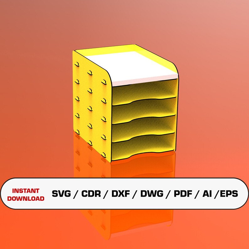 A4 Paper Stand Laser Cut File, Office Organizer, A4 Paper Office Plate ...