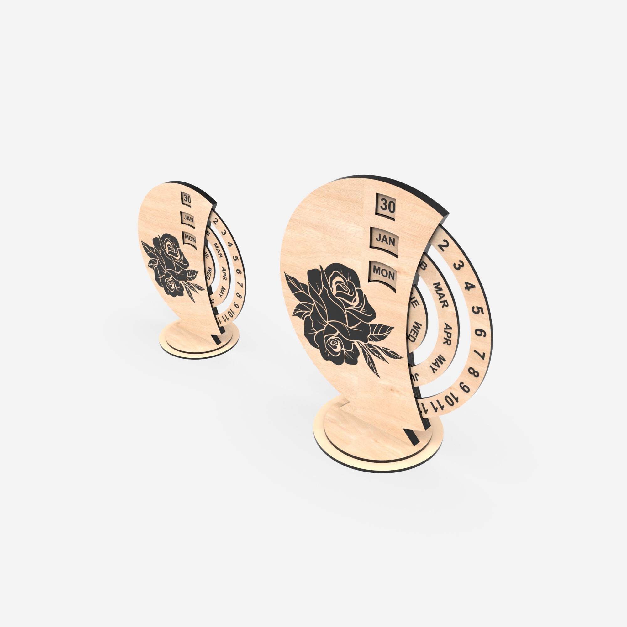 Perpetual Calendar Laser Cut File SVG, Desktop Calendar, Wood Calendars ...