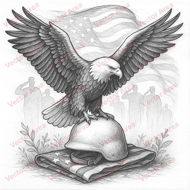 Eagle Laser Engraving File, US Flag Laser Engrave File, Bald Eagle ...