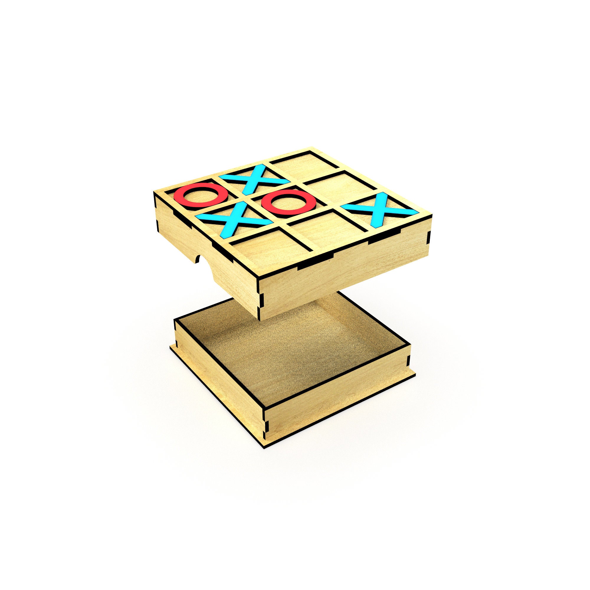 Tic Tac Toe Game Laser Cutting Files XOX Board Game for Kids Glowforge ...