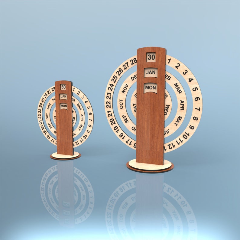 Perpetual Calendar Laser Cut File SVG, Desktop Calendar, Wood Calendars ...
