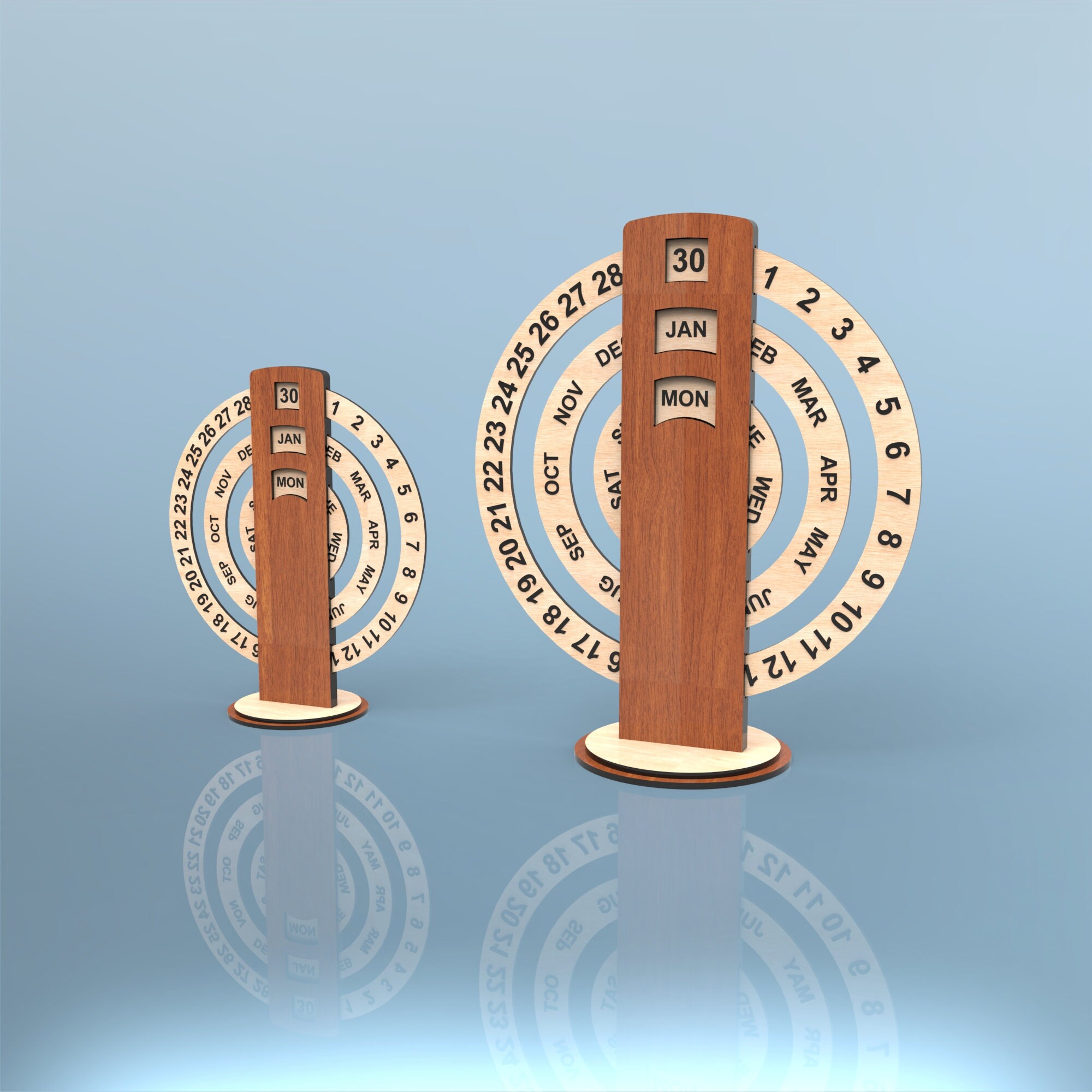 Perpetual Calendar Laser Cut File SVG, Desktop Calendar, Wood Calendars ...