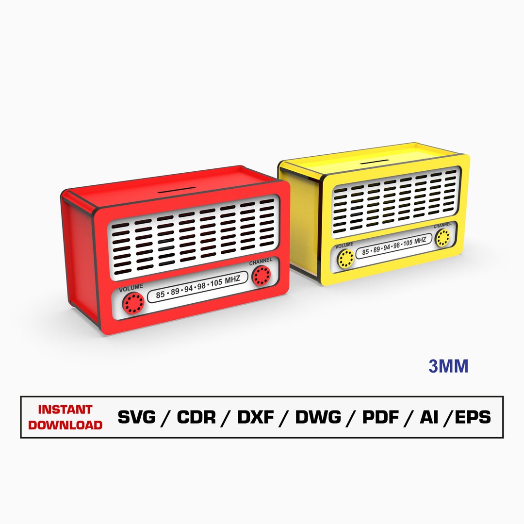 Money Box Laser Cut File, Decorative Radio, Wood Radio, Gift Box With ...