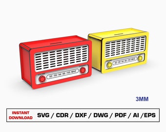 Laser Cut Radio Money Box - Etsy
