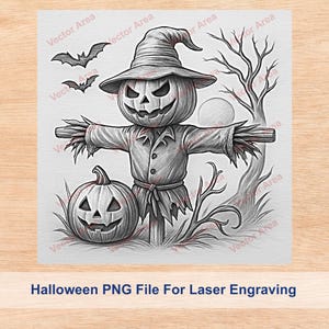Halloween Laser Engraving File PNG, Scarecrow Laser Engrave File, PNG ...
