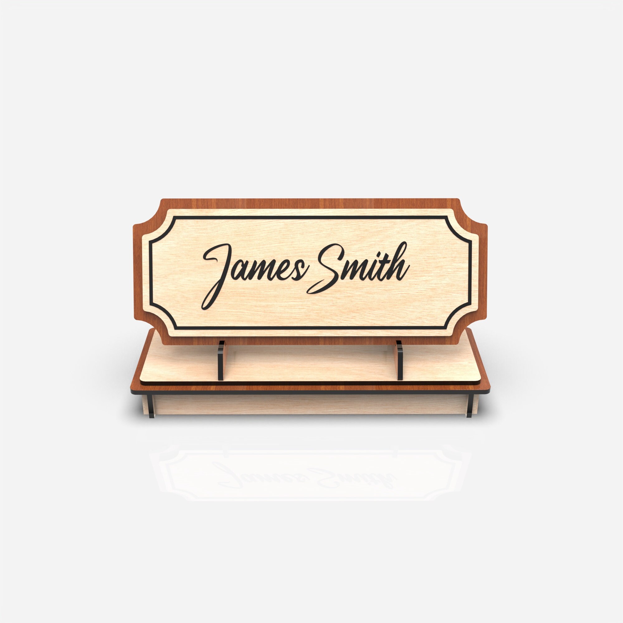 Desk Nameplate Laser Cut File, Desktop Name Plate SVG Files, Vector ...