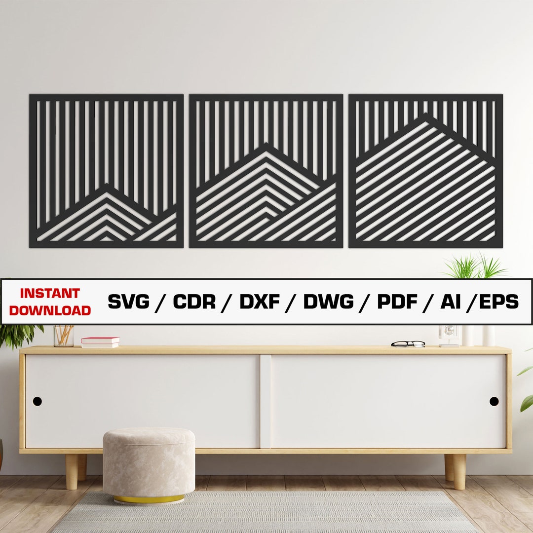 Mountain Wall Art Laser Cut Files, Wall Decor File, Wood Wall Decor ...