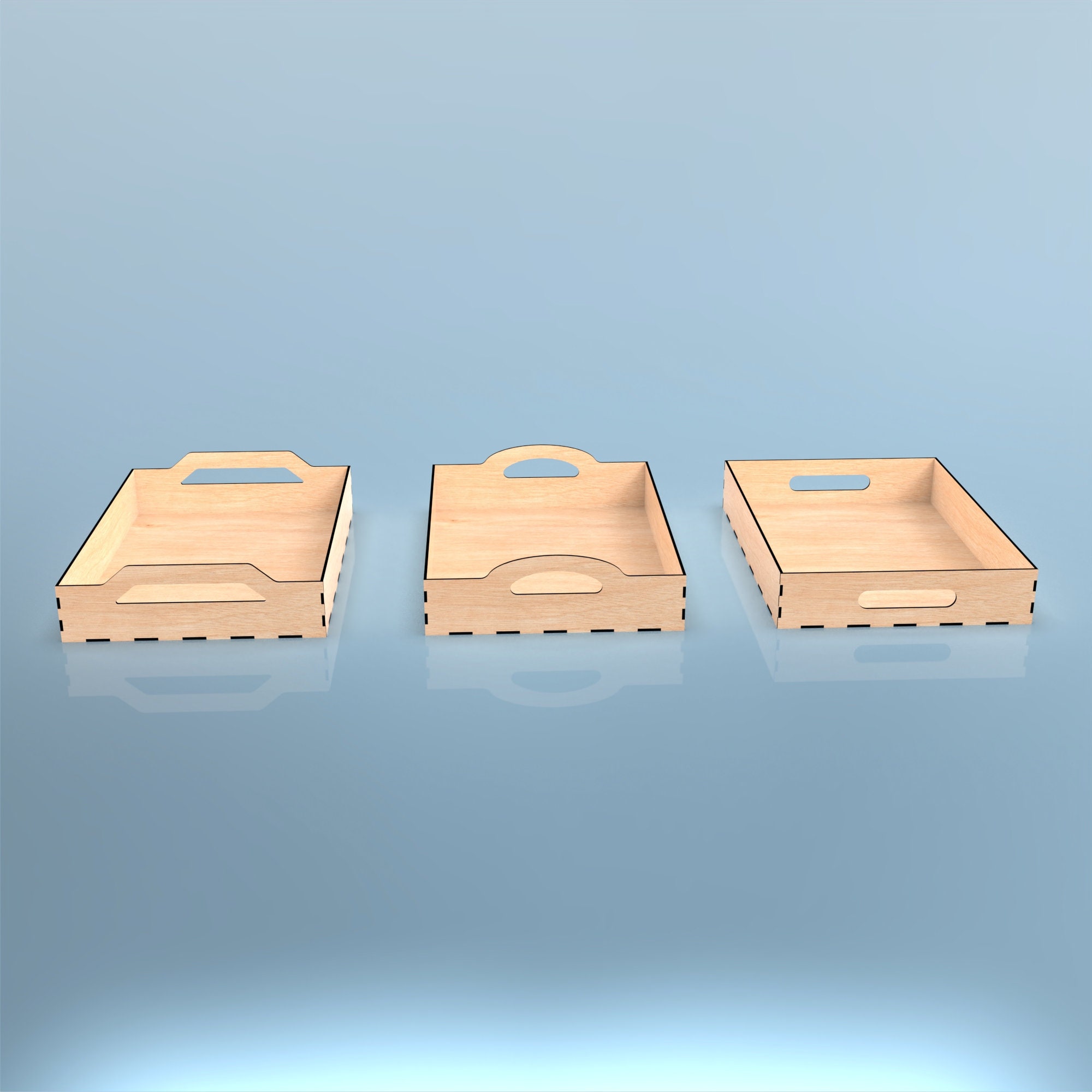 Wood Tray Laser Cut File SVG, Tray Laser Cutting Template, Service Tray ...