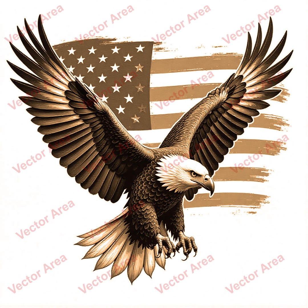 Eagle Laser Engraving File, US Flag Laser Engrave File, Bald Eagle ...