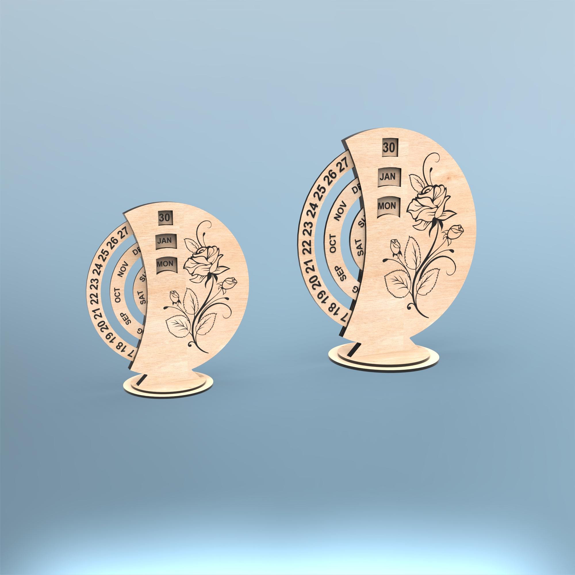 Perpetual Calendar Laser Cut File SVG, Desktop Calendar, Wood Calendars ...