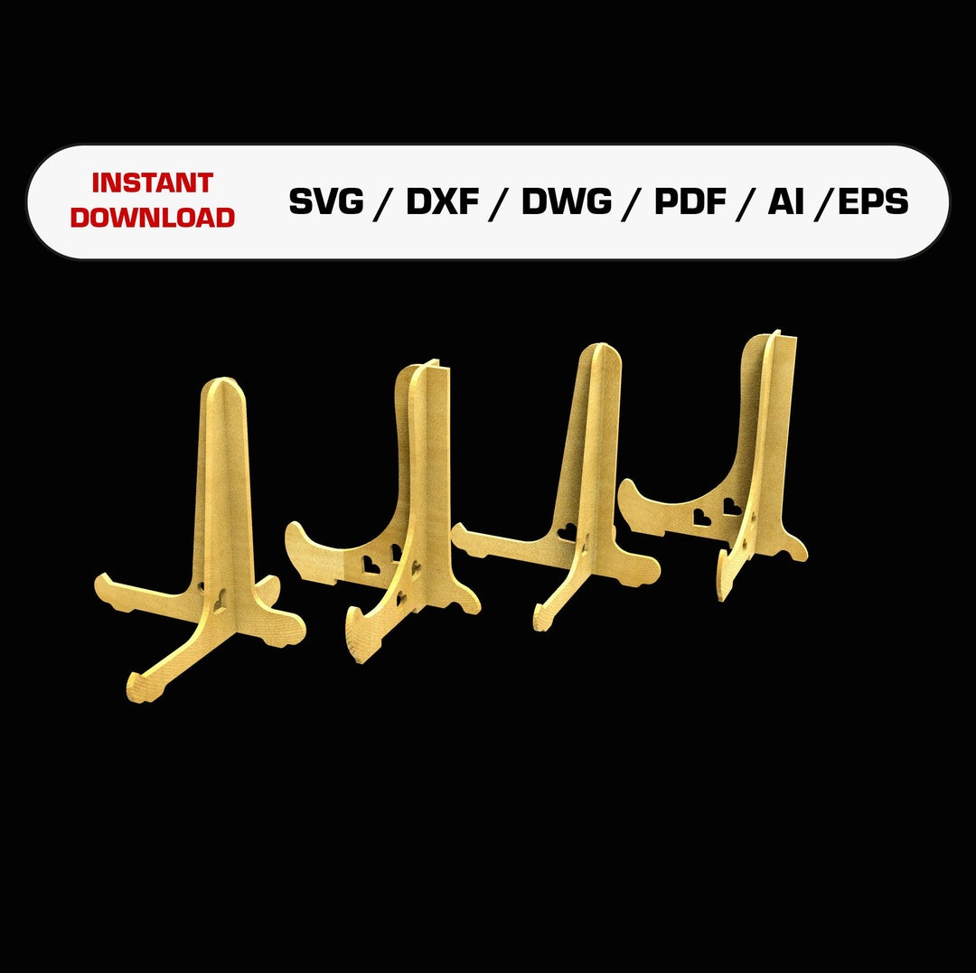 Easel Display SVG DXF PDF Plate Stand Glowforge Easel Stand - Etsy