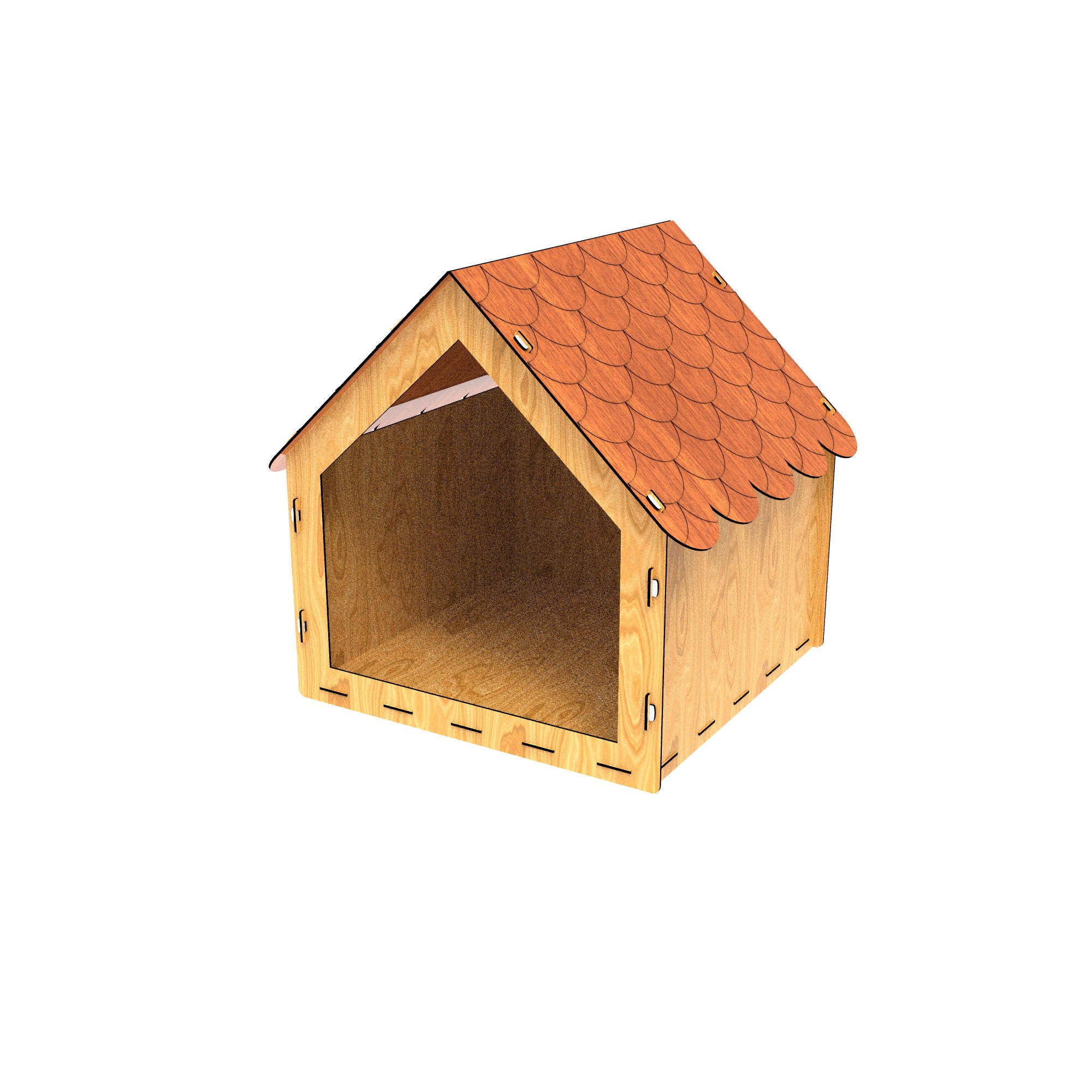 Pet House Laser Cut File, Wood Dog House, Large Size Wood Cat Home ...