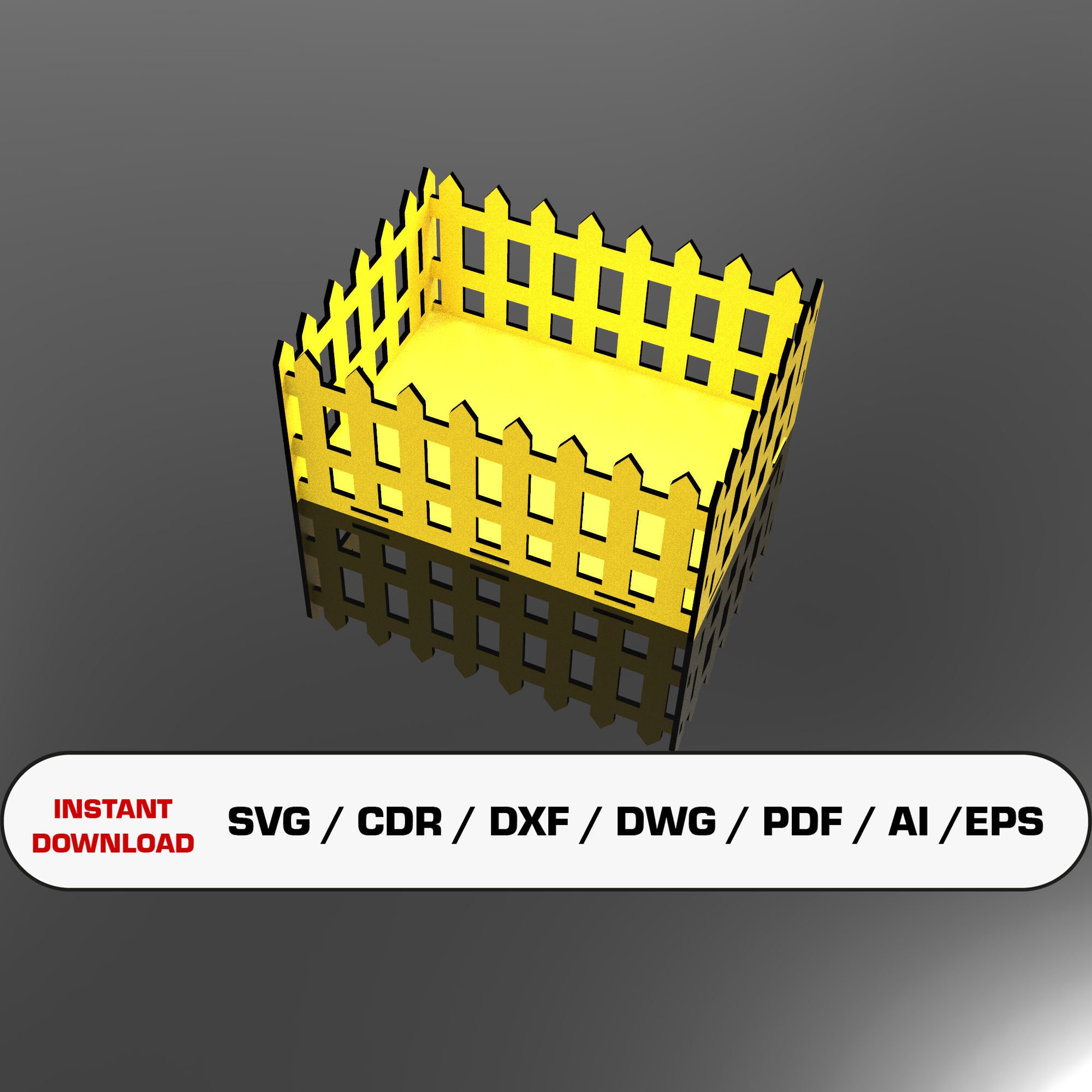 Decorative Fence Box Laser Cutting File Wooden Box Cut File - Etsy