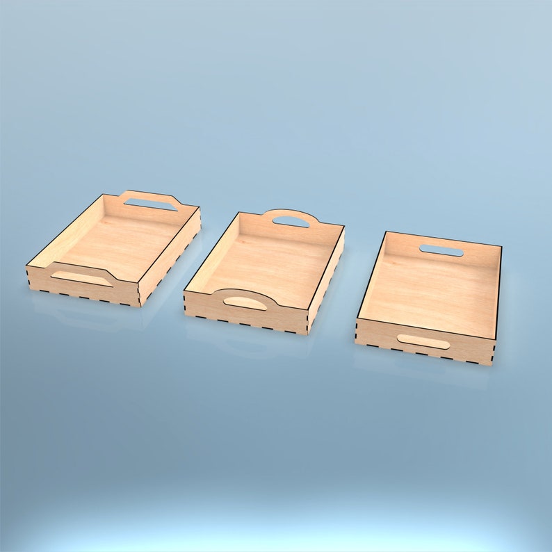 Wood Tray Laser Cut File SVG, Tray Laser Cutting Template, Service Tray ...