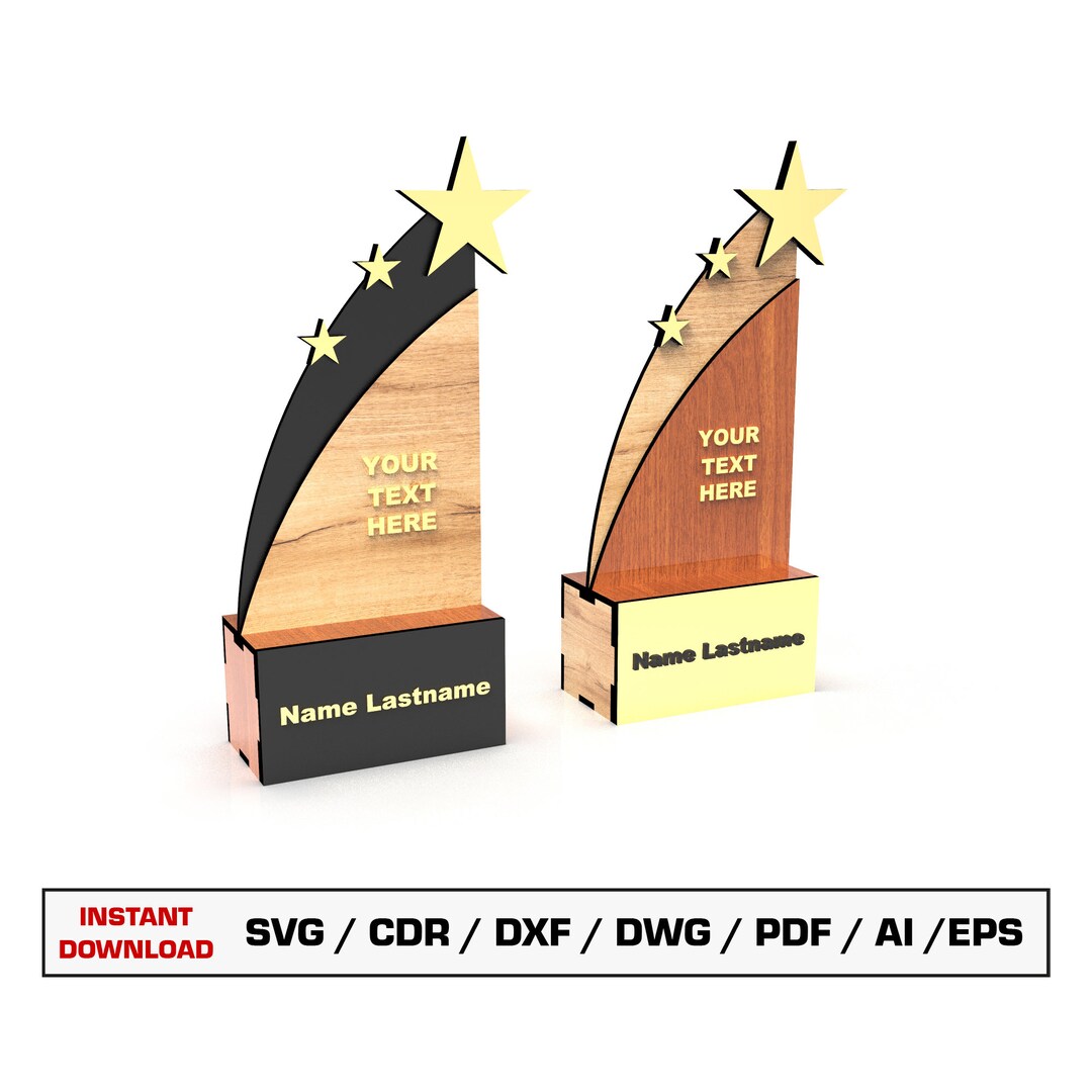 Award Laser Cut File, Award Cutting SVG Template, Vector Files for Wood ...