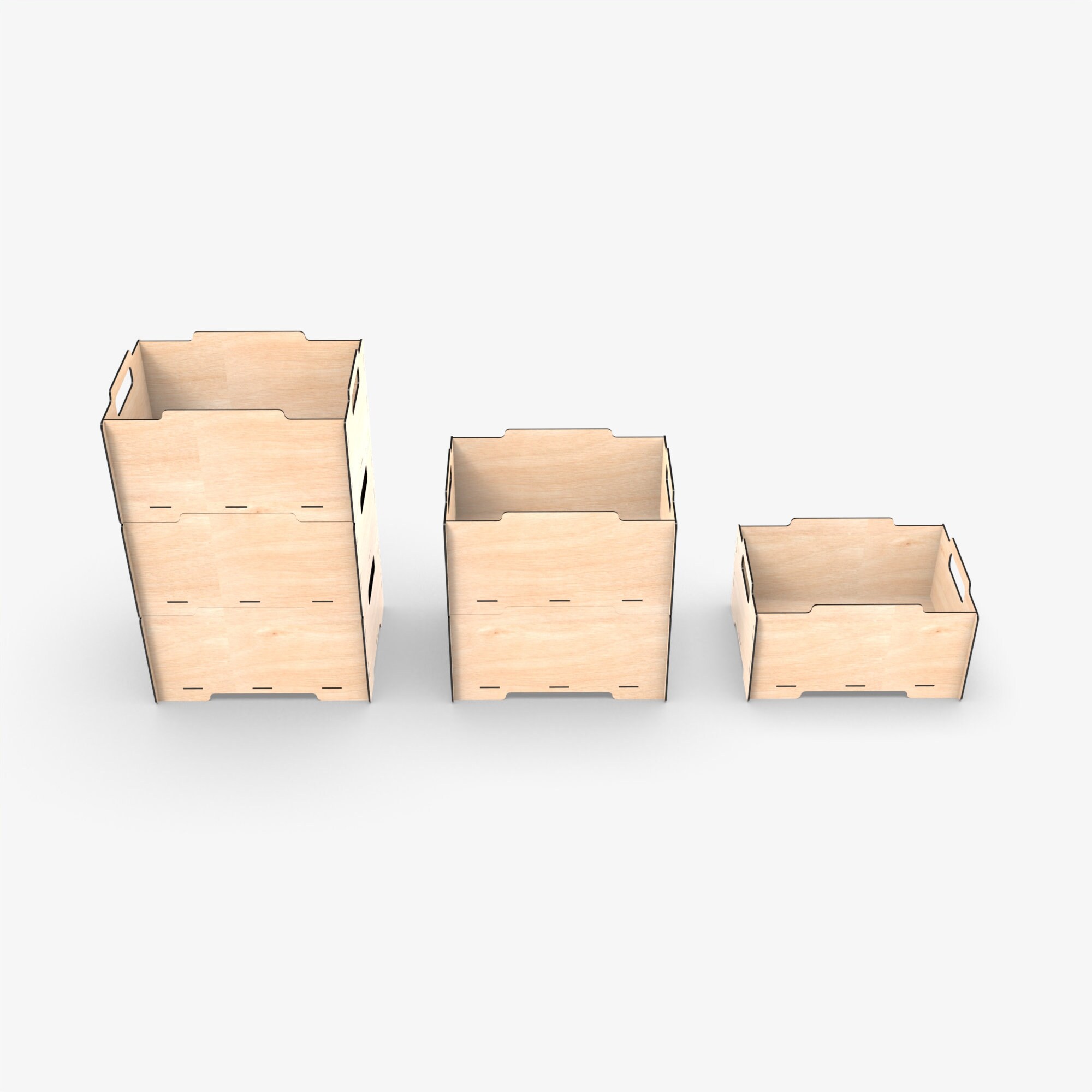 Stackable Storage Box Laser Cut Files, Stackable Wooden Crate, Wood Box ...