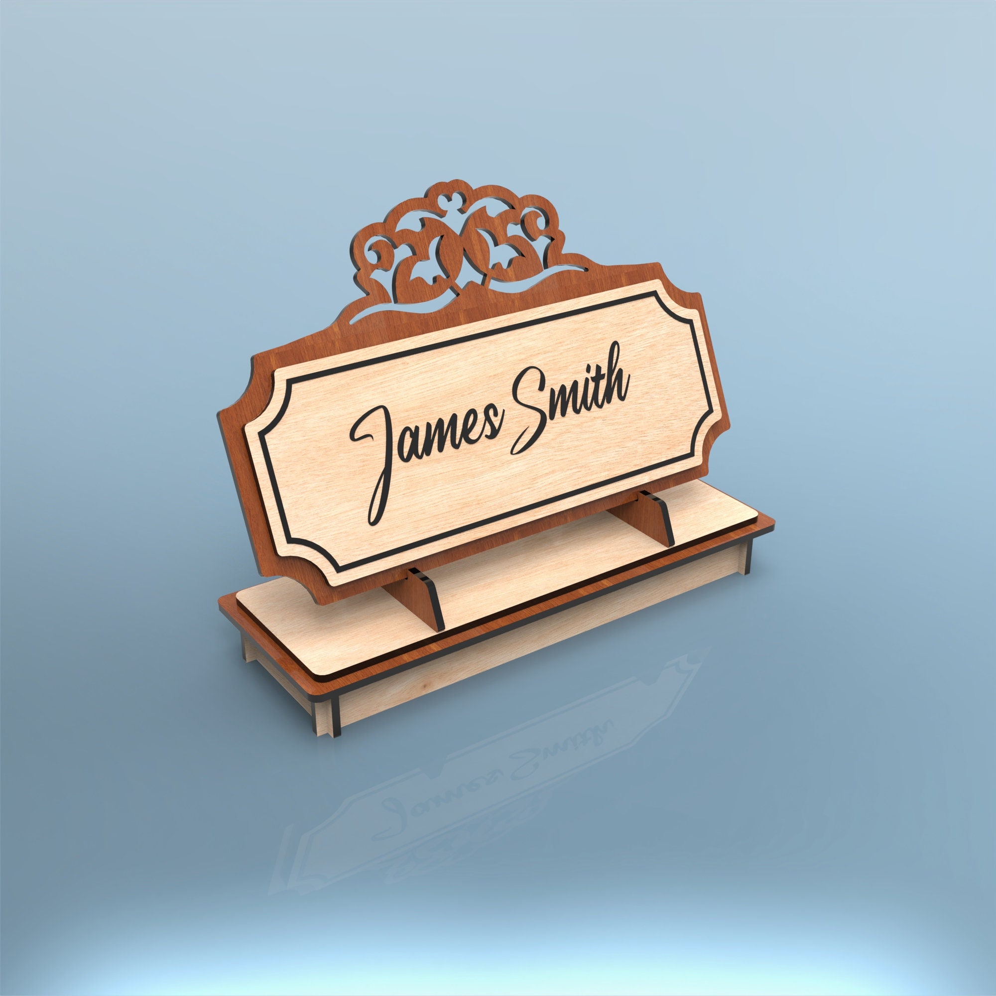 Desk Nameplate Laser Cut File, Nameplates SVG Files, Vector Files for ...