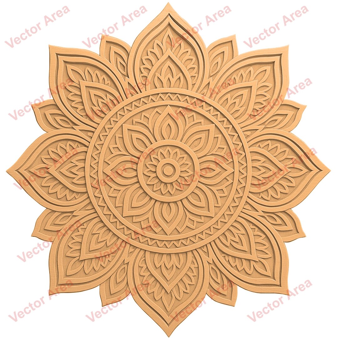 Mandala Laser Engraving File PNG, Lotus Mandala Laser Engrave File ...