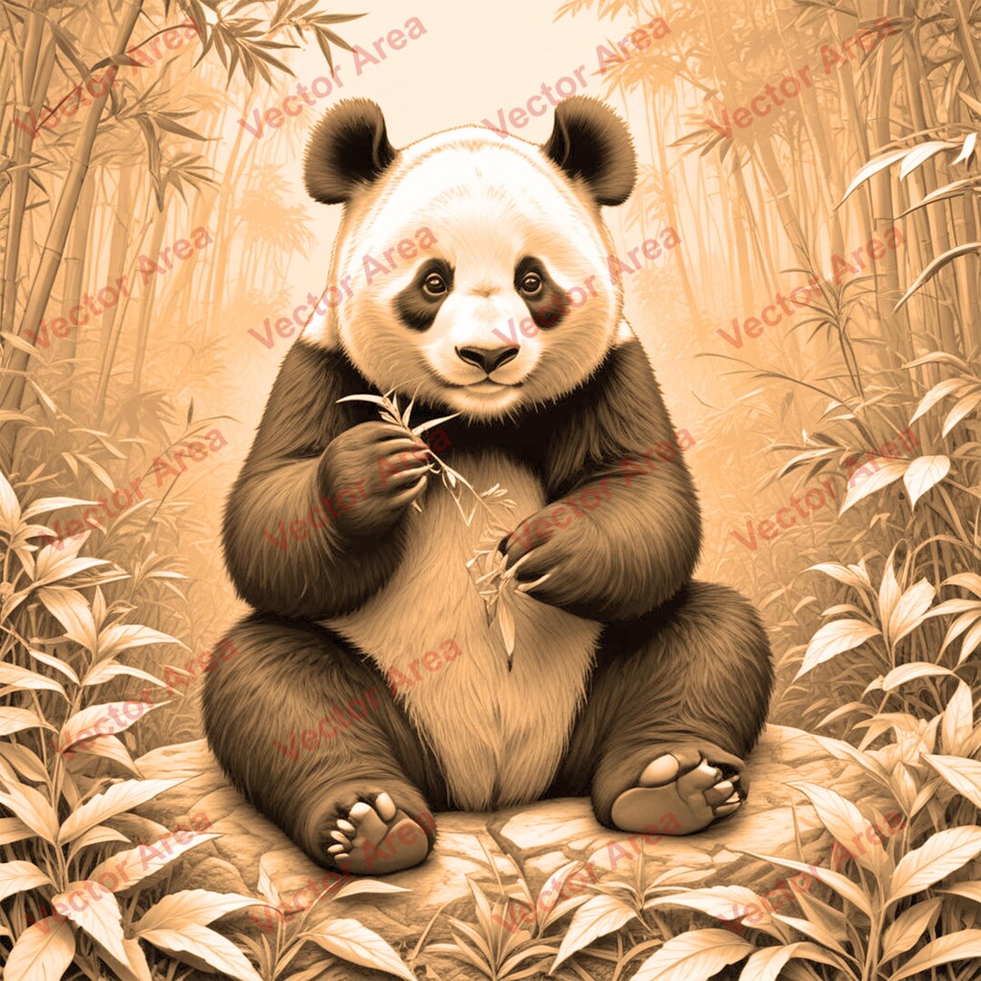 Panda Laser Engraving File PNG, Panda Laser Engrave File, PNG Files for ...
