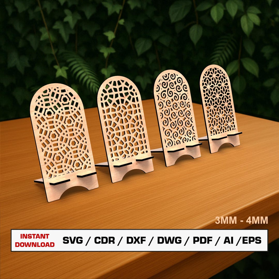 Phone Stand Laser Cut File, Phone Stand Bundle, Laser Cut Phone Holder ...