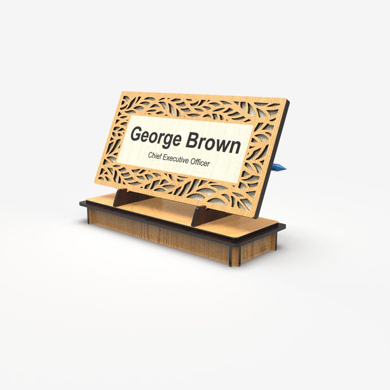 Desk Nameplate Laser Cut File, Desktop Name Plate SVG Files, Vector ...