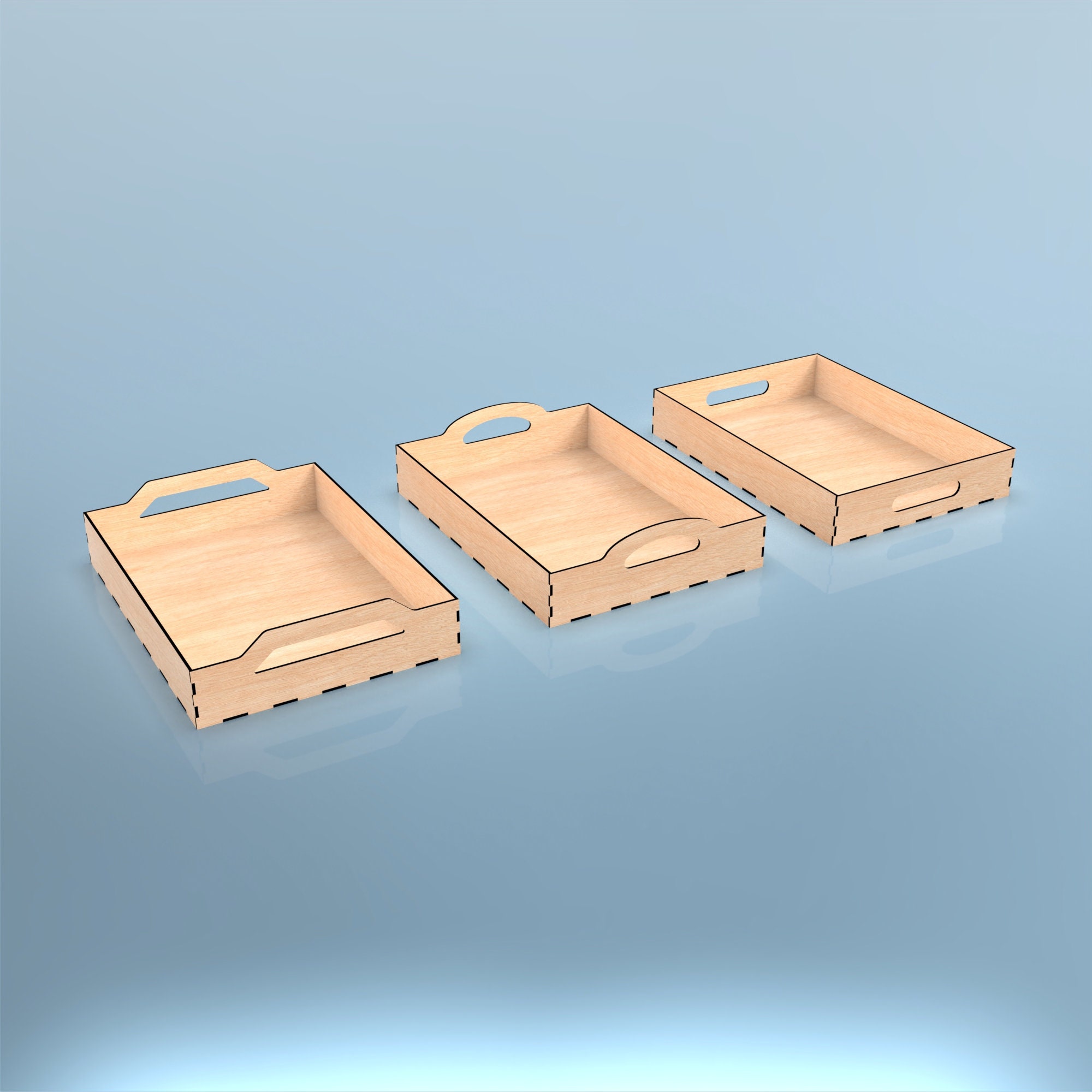 Wood Tray Laser Cut File SVG, Tray Laser Cutting Template, Service Tray ...