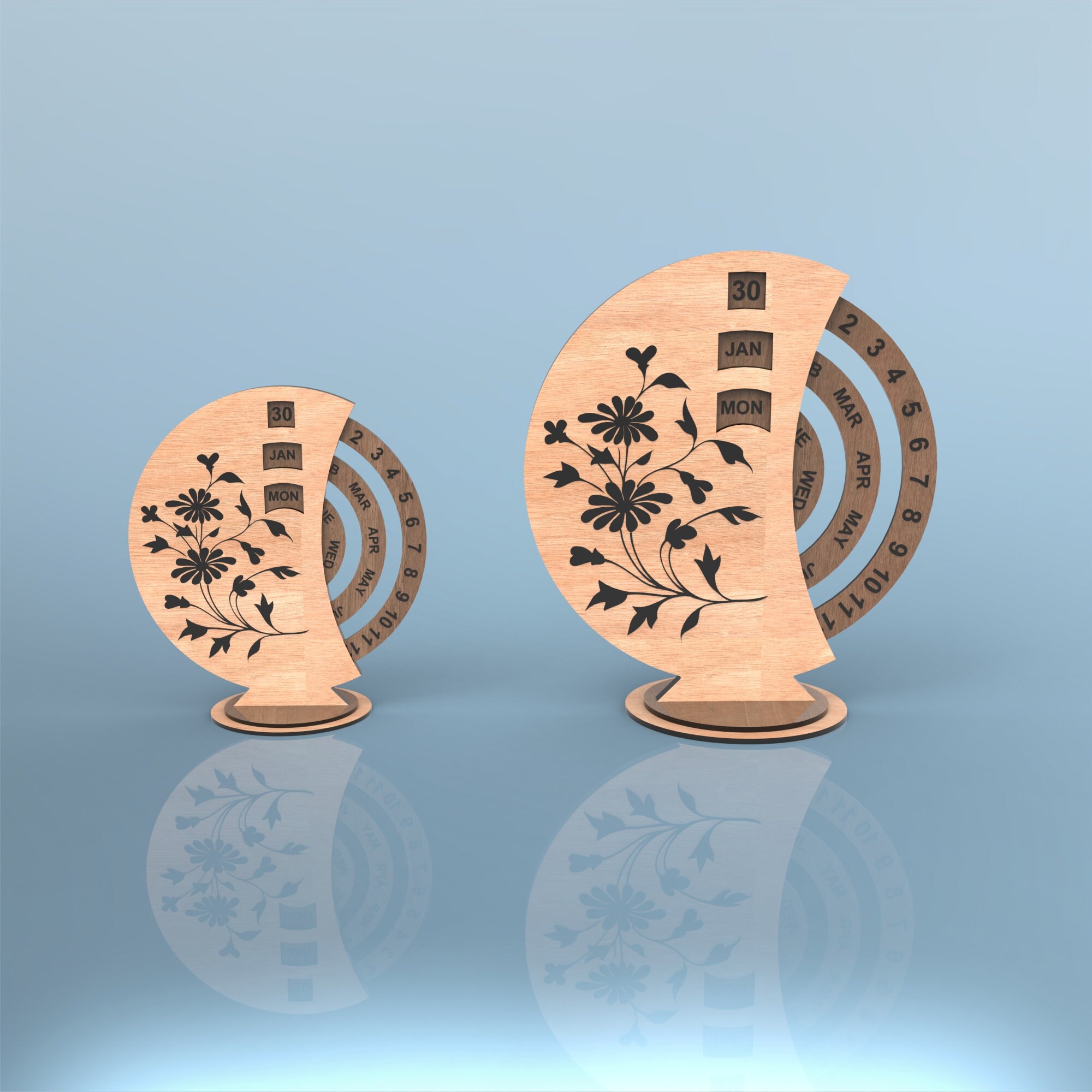 Perpetual Calendar Laser Cut File SVG, Desktop Calendar, Wood Calendars ...