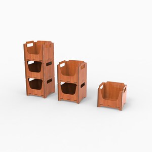 Stackable Storage Box Laser Cut Files, Stackable Wooden Crate, Wood Box ...