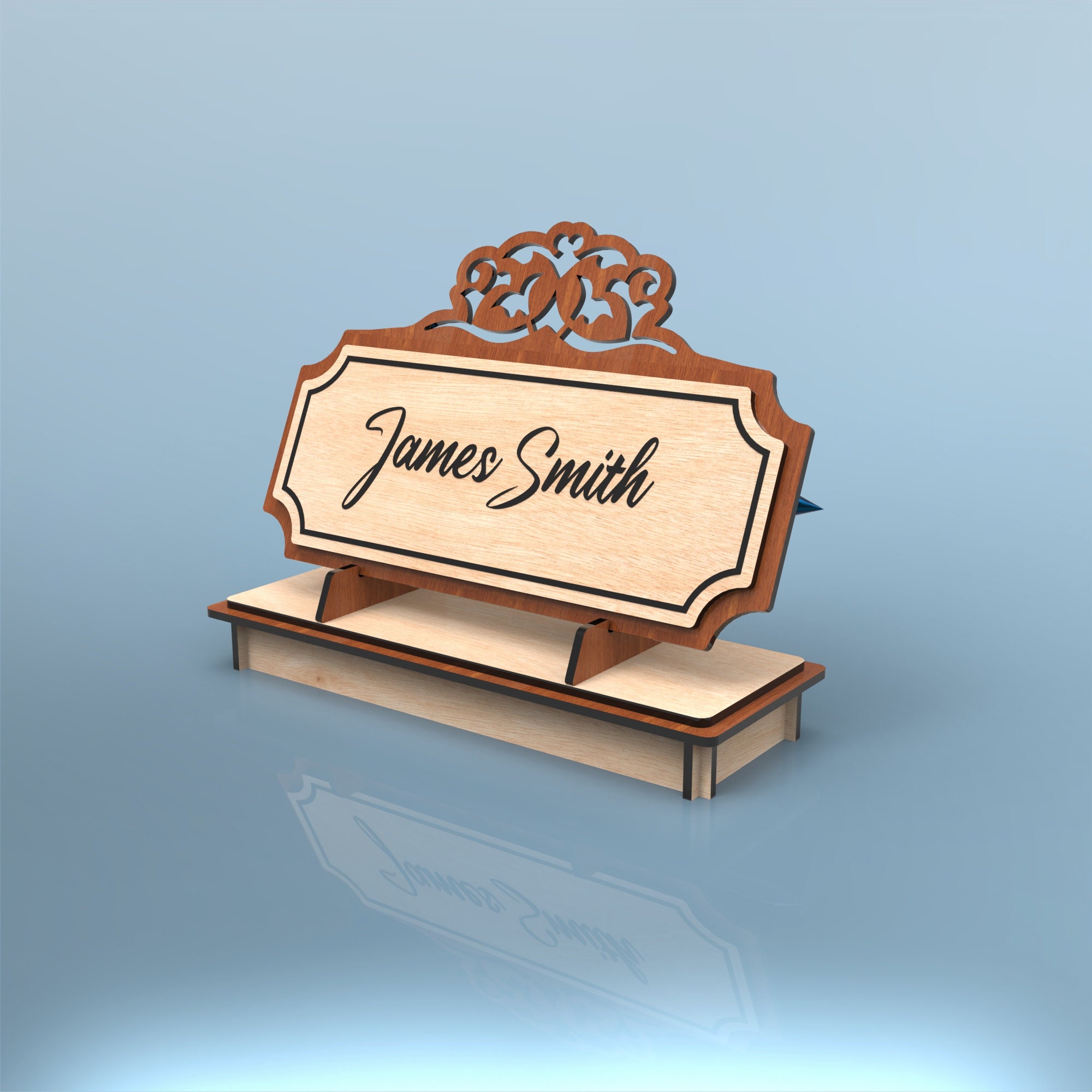 Desk Nameplate Laser Cut File, Nameplates SVG Files, Vector Files for ...
