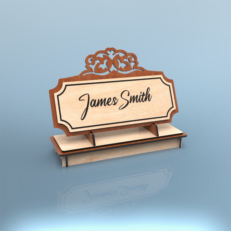 Desk Nameplate Laser Cut File, Nameplates SVG Files, Vector Files for ...