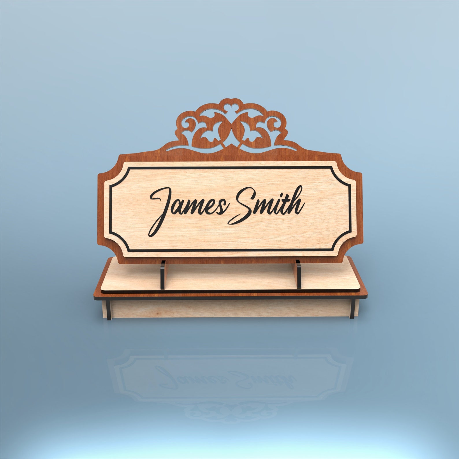 Desk Nameplate Laser Cut File, Nameplates SVG Files, Vector Files for ...