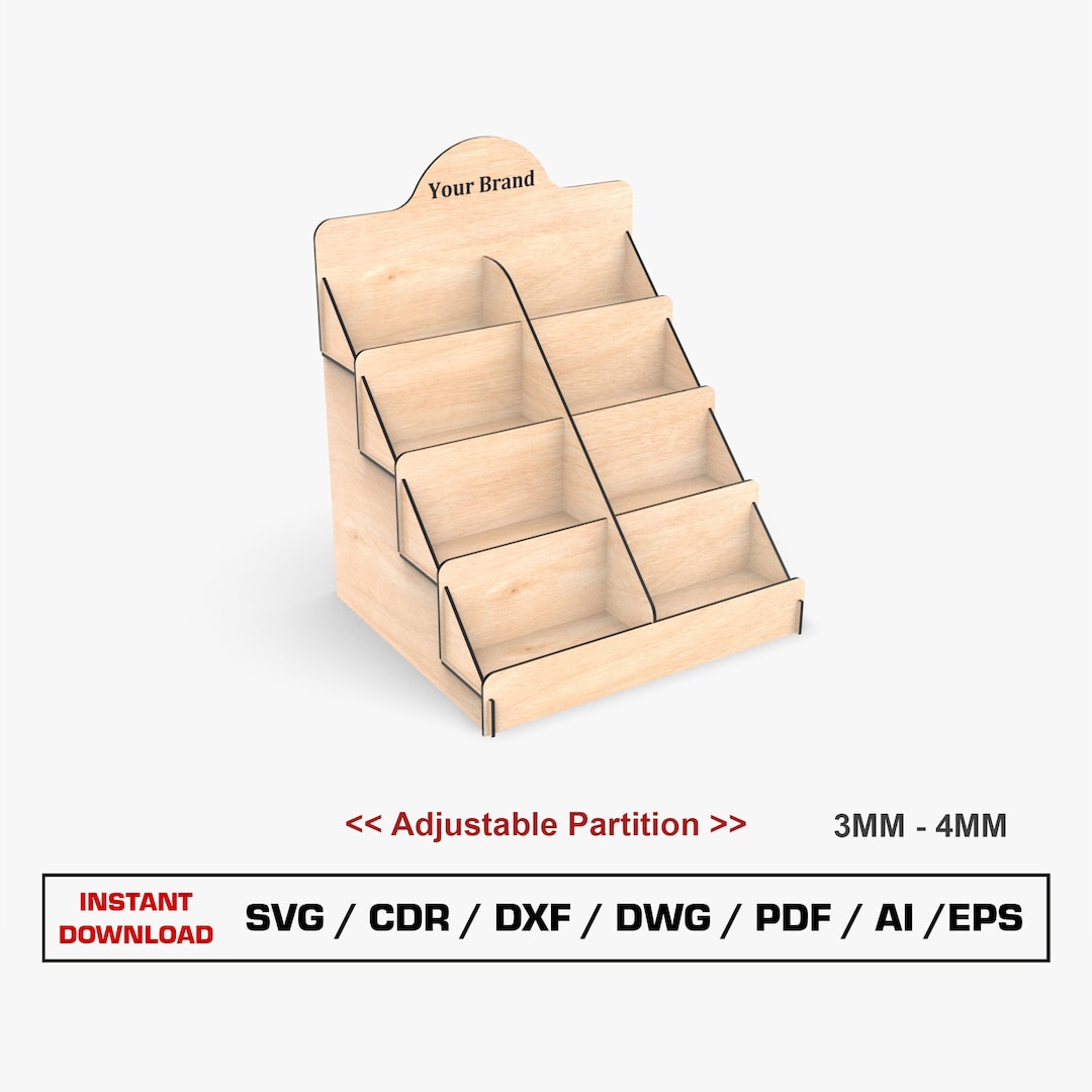 Display Stand Laser Cut File SVG, Retail Shelf, Wooden Stand for Laser ...