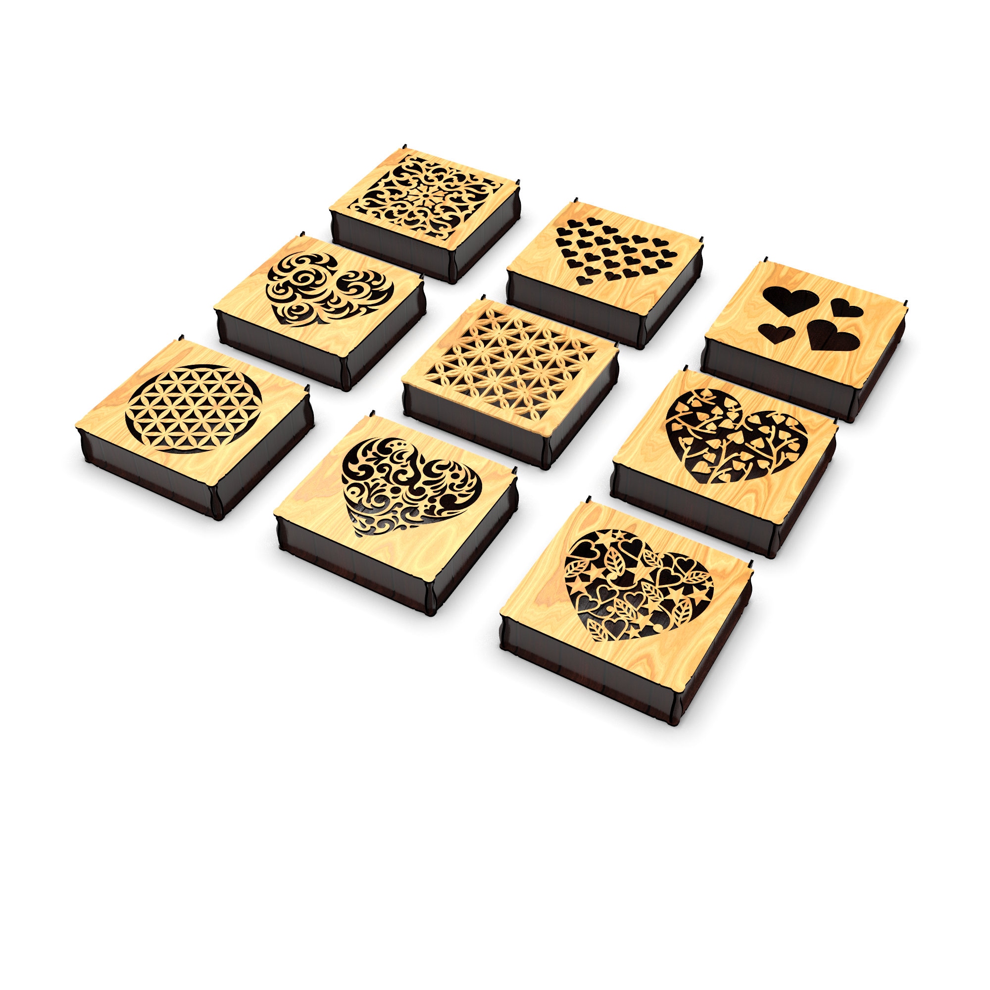 Wood Decorative Gift Box Laser Cut File, Jewelry Box With Lid, Vector ...