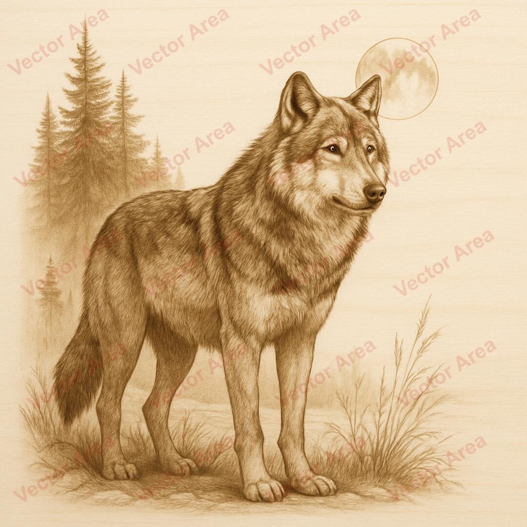 Wolf Laser Engraving File PNG, Wolf Laser Engrave File, PNG Files for ...