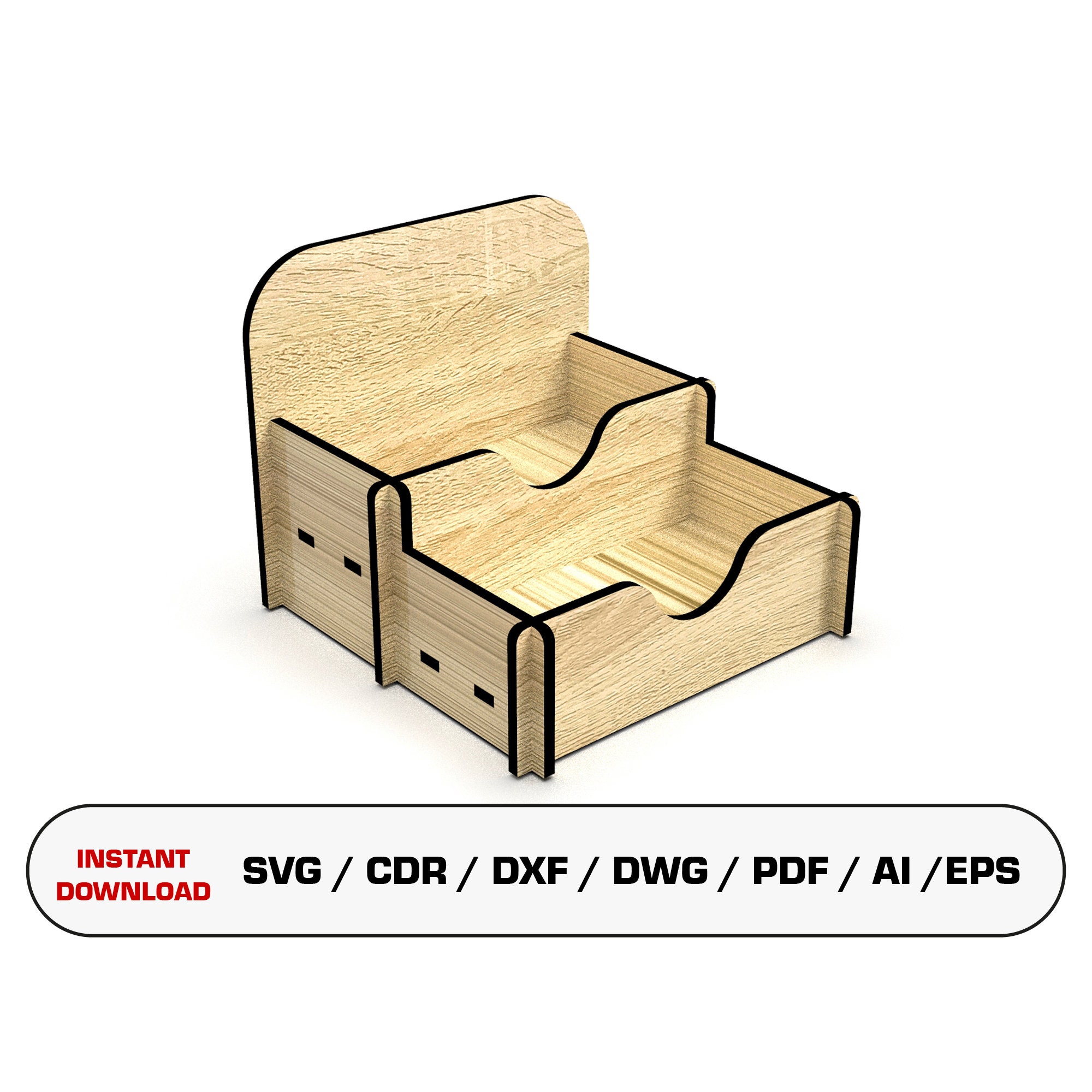 Business Card Holder Laser Cut Files Dxf Svg Pdf Laser Cut - Etsy