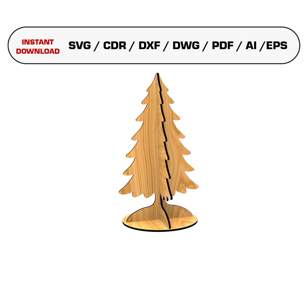 Pine Tree, Christmas Tree, Laser Cutting File, Digital Vector Files SVG ...